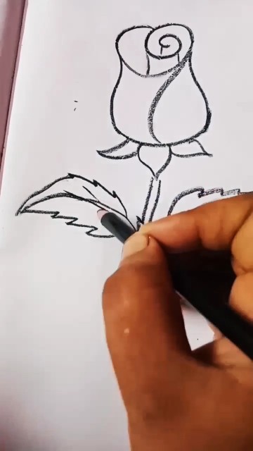how to draw very easy, Rose#art drawing# flowers 🌹 #short #easyart # ...