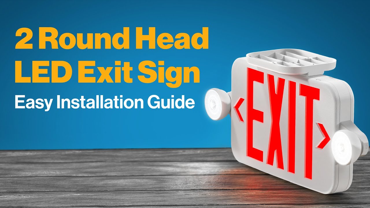 How to Install 2 Round Head LED Exit Sign | Sunco Lighting - YouTube