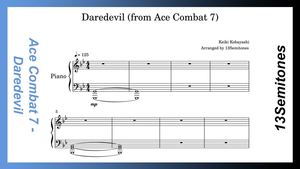 Keiki Kobayashi - Daredevil (from Ace Combat 7) [free piano sheets ...