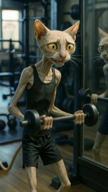 From Slim to Strong: Nepali Cat’s Epic Gym Journey! | cat and gym story ...