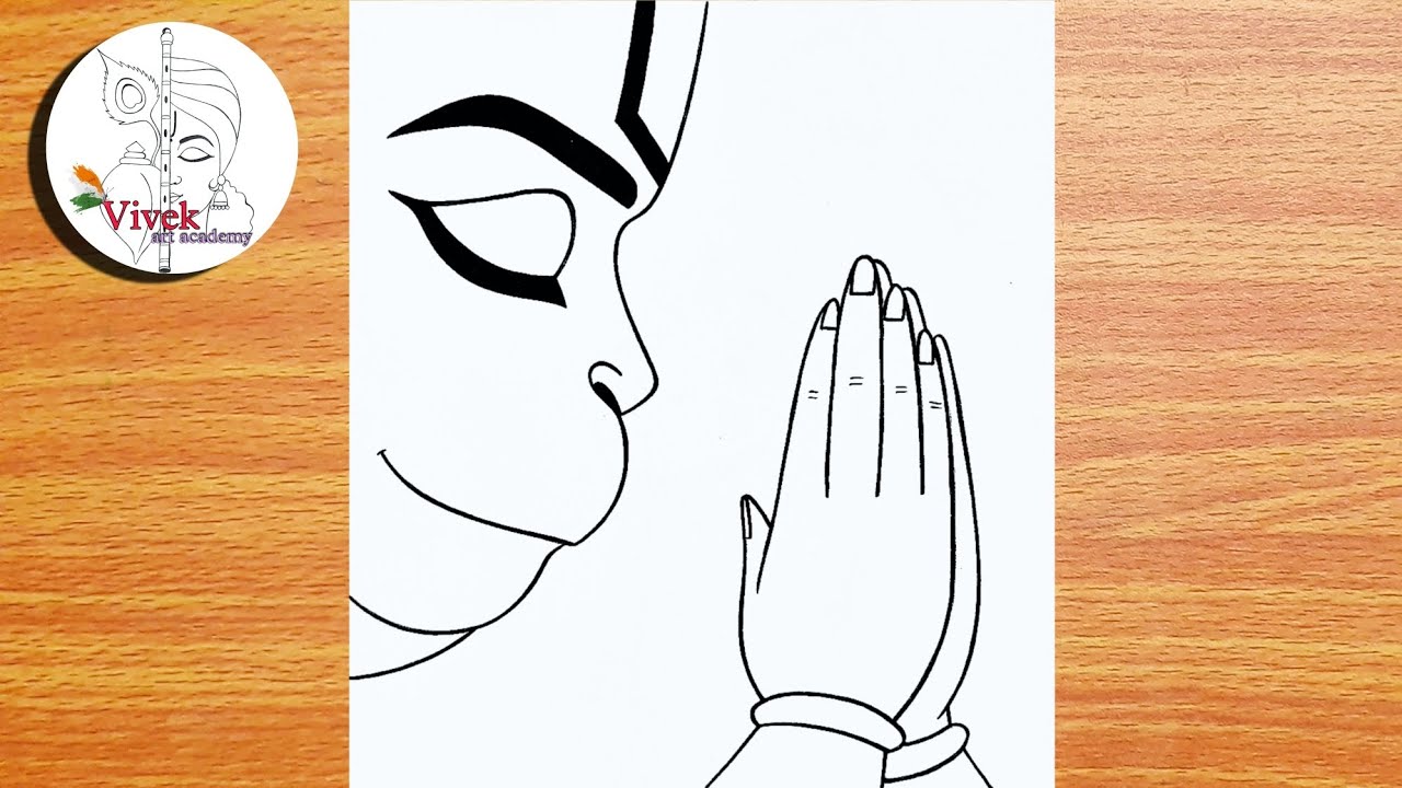 Beautiful Hanuman Drawing Step by Step | Easy Drawing | How to Draw ...