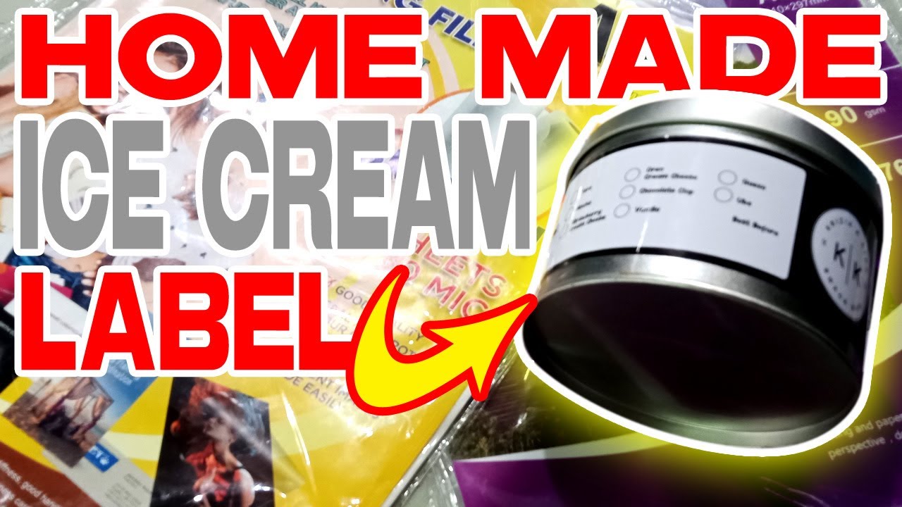 HOME MADE ICE CREAM BUDGET STICKER LABEL | STEP BY STEP TUTORIAL - YouTube