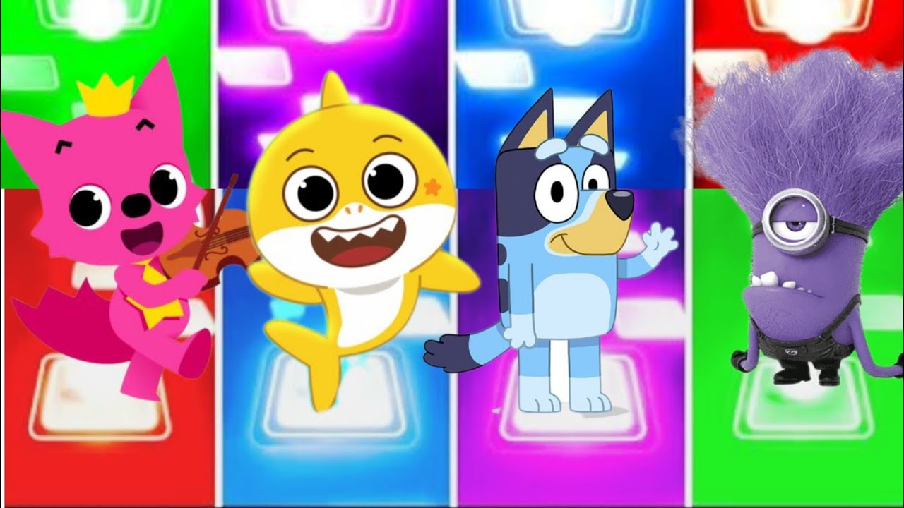 Pinkfong VS Baby Shark VS Blue Bingo VS Evil Minions: Tiles Hop - YouTube