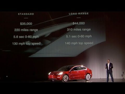 Elon Musk unveils Tesla Model 3 - YouTube
