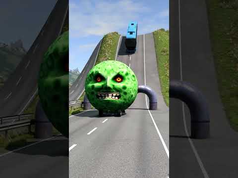 Long City Buses vs Low Pipe - BeamNG.drive #shorts #beamngdrive #beamng