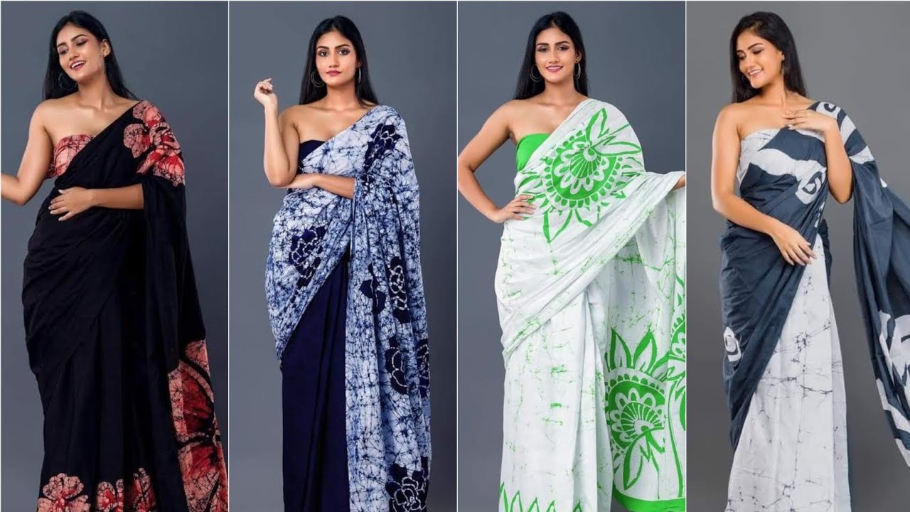 Bathik Saree Designs Collection || Bathik Saree Designs || Bathik Saree ...