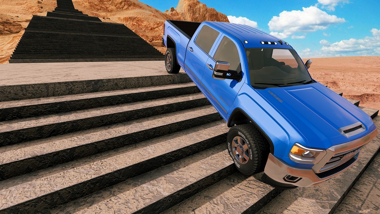 BeamNG Drive Mayhem! Cars Vs Stairs & Extreme Crashes #11 - YouTube