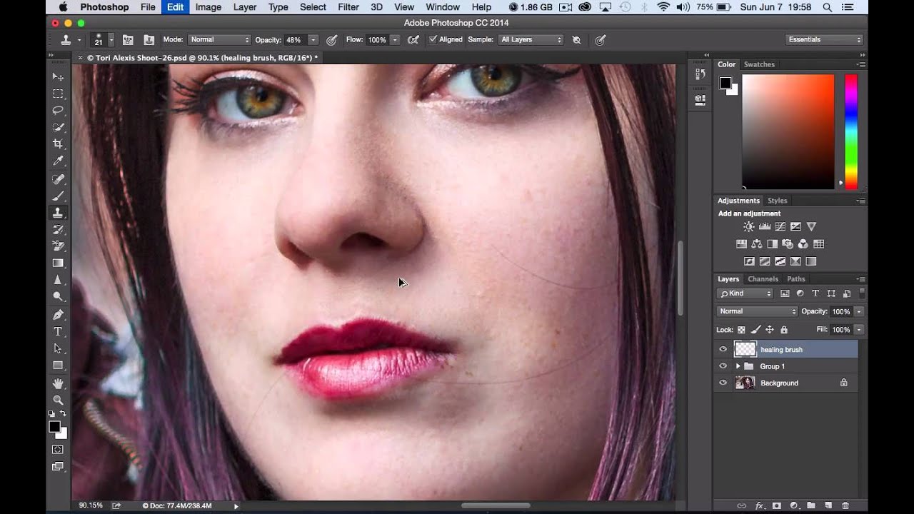 Retouching a Portrait in Photoshop - Speed Edit - YouTube