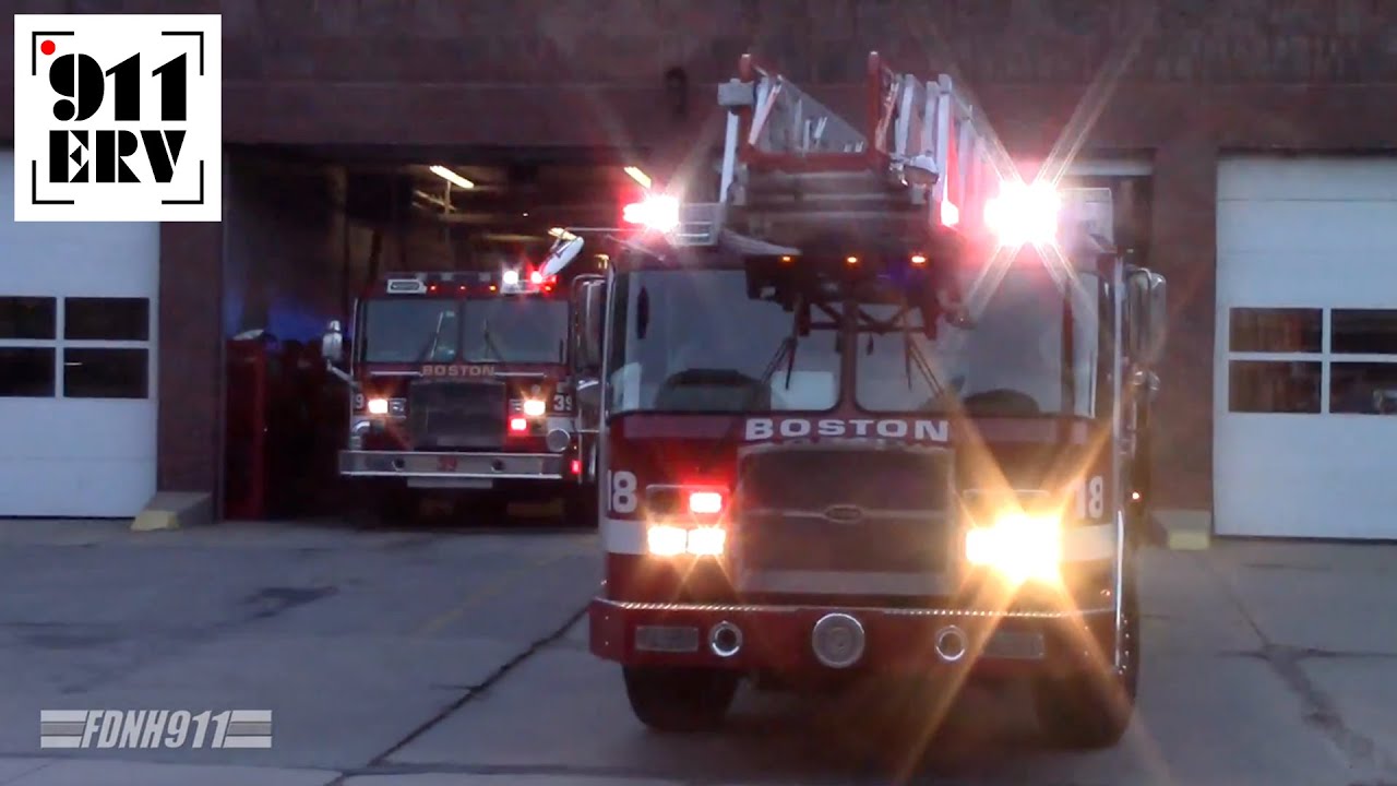 Boston Fire Ladder 18 and Old Engine 39 Responding - YouTube