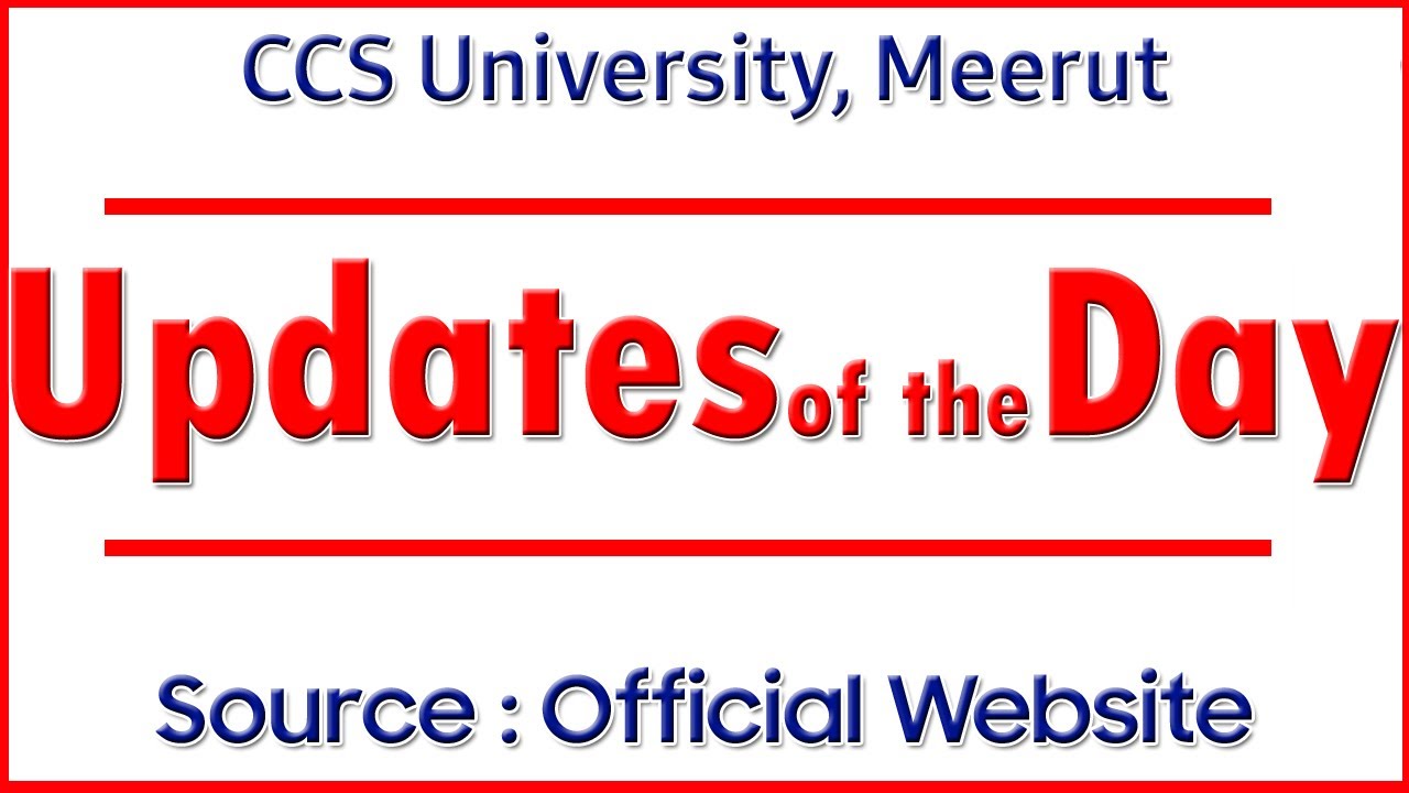 CCSU : Updates of the Day | Online Form Info - YouTube