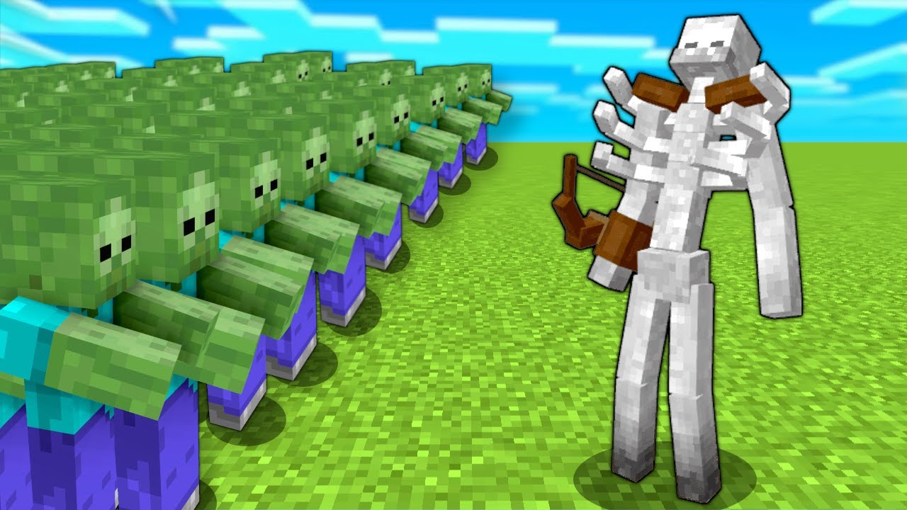 1000 ZOMBIE vs MUTANT SZKIELET w Minecraft! - YouTube