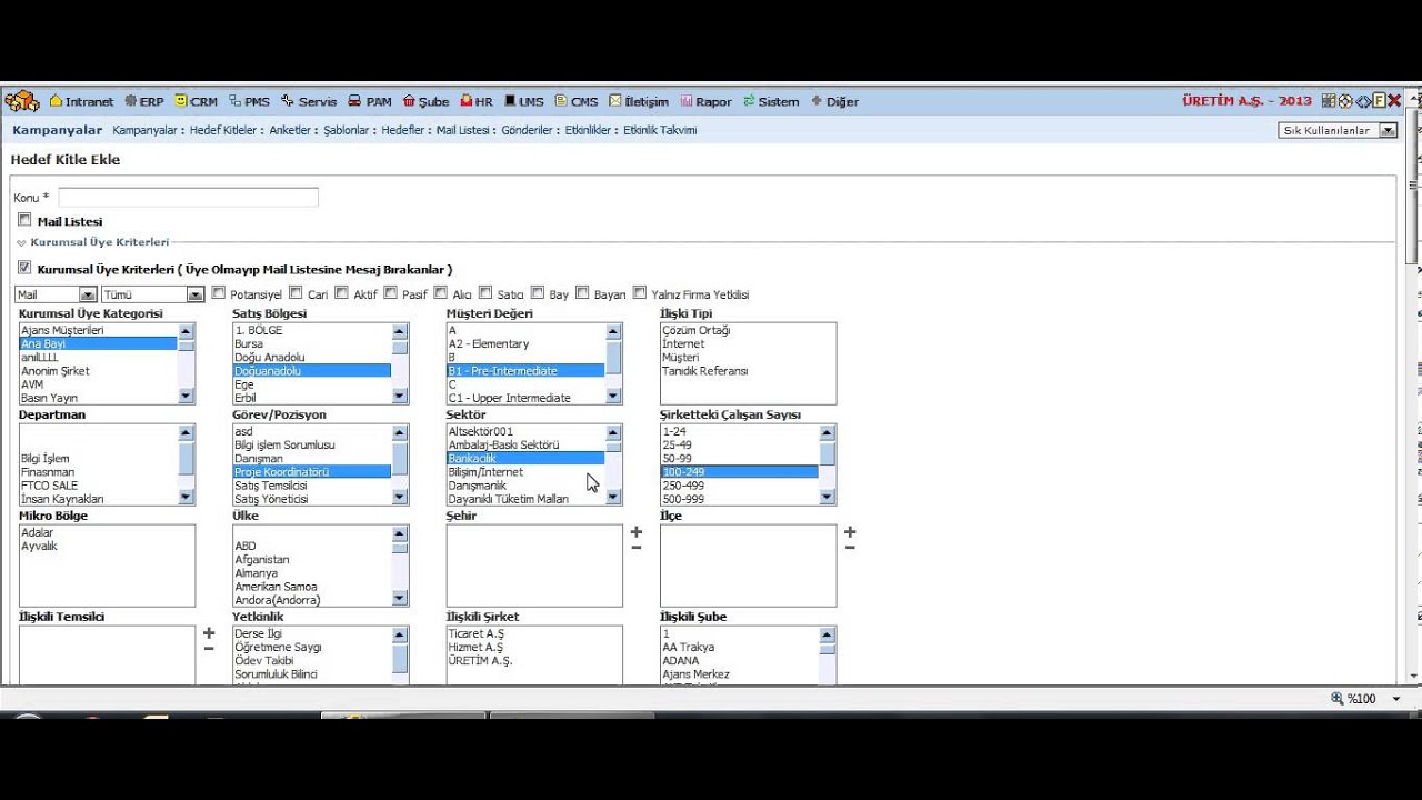 Workcube CRM Hedef Kitle Yönetimi Modül Anlatımı - YouTube