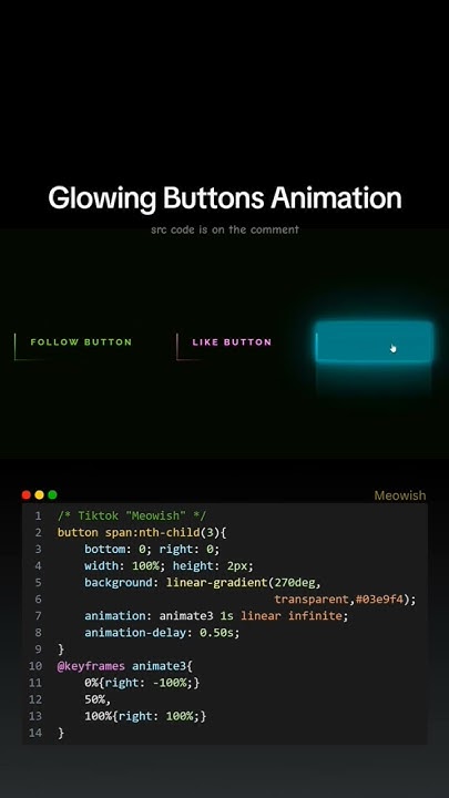 Try this glowing buttons! #fyp #programming #animation #button #htmlcss #javascript #code # ...