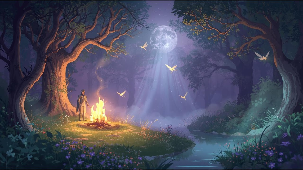 Arthurian Campfire in the Enchanted Forest – Forest Sounds to Sleep ...