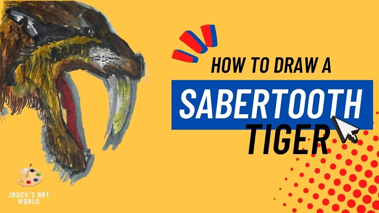 how to draw a sabertooth tiger - YouTube