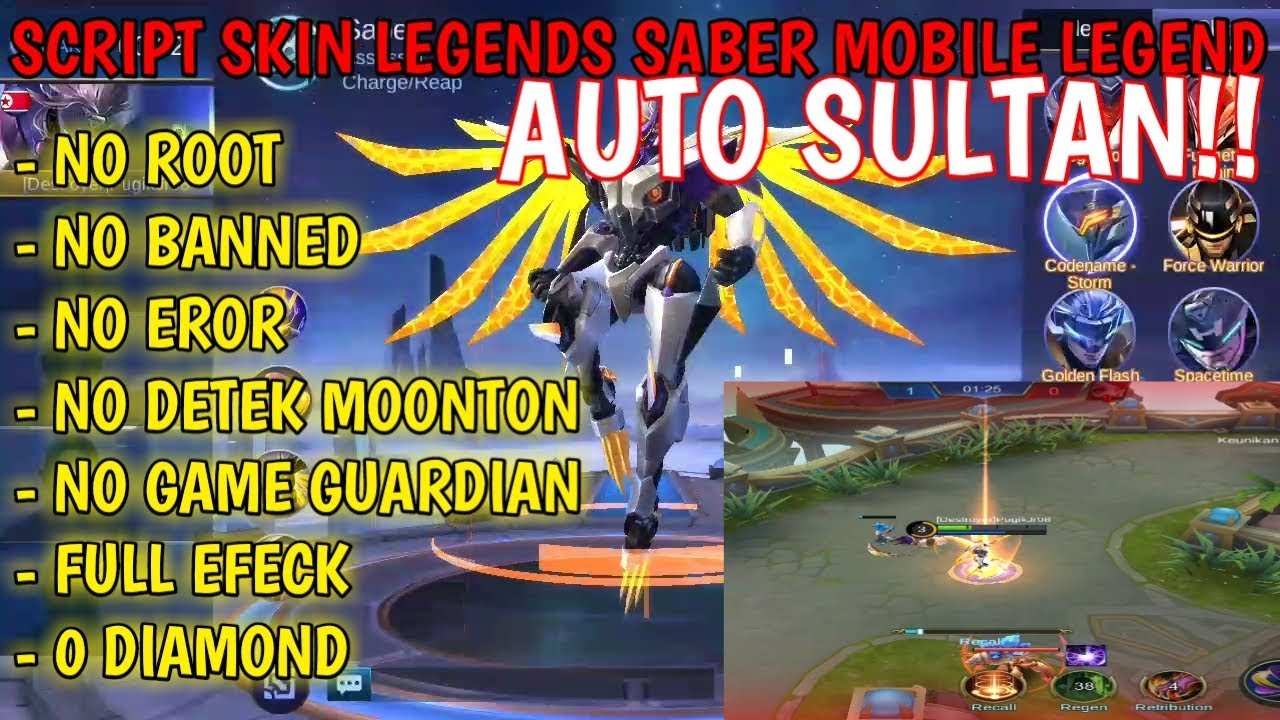 TUTORIAL SKIN LEGEND SABER MOBILE LEGENDS! - YouTube