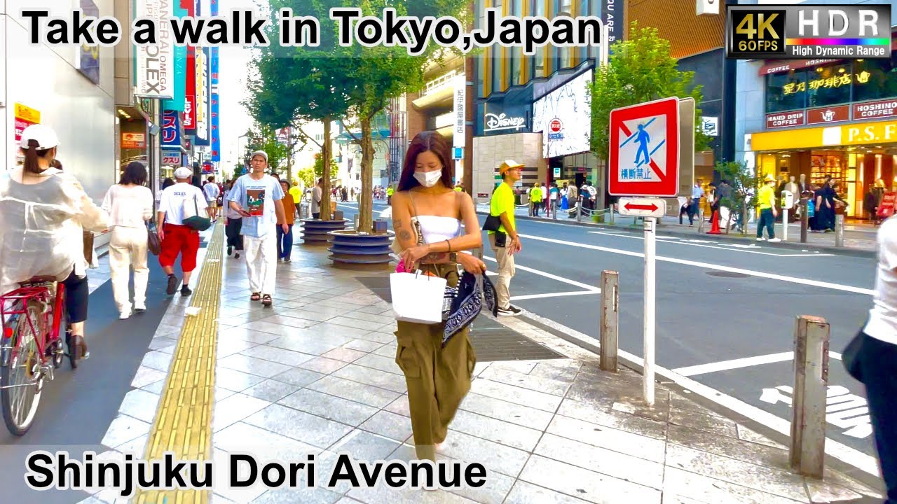 4K 60fps HDR// Take a walk in Tokyo, Japan,Shinjuku Dori Avenue→ ...