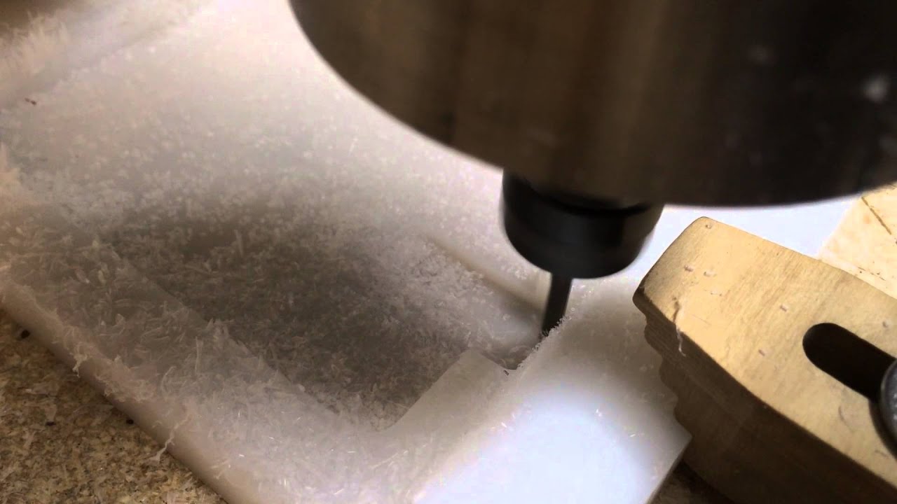 Quick machining video using HSMXpress out of HDPE - YouTube
