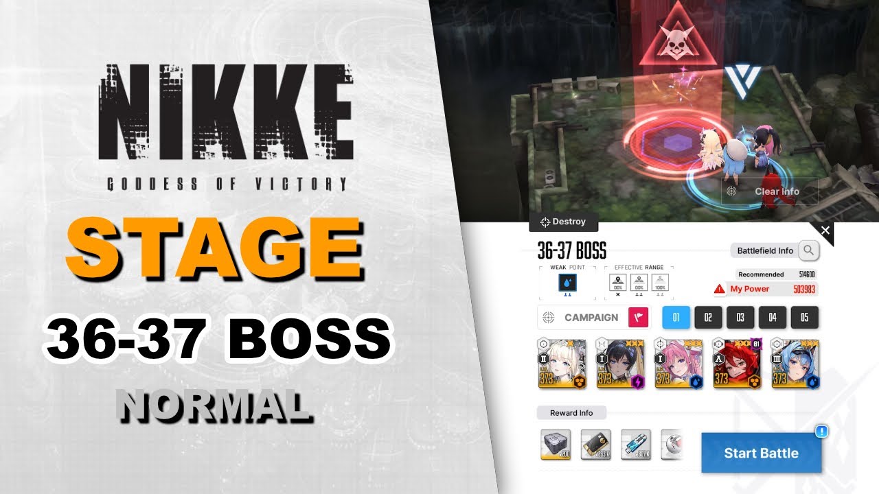 Stage 36-37 BOSS (Black Snake) Normal Mode | Goddess of Victory: Nikke ...
