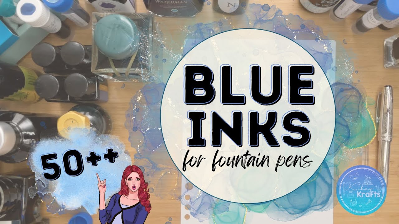 My Blue Fountain Pen Ink Collection: Best Blue Inks! - YouTube