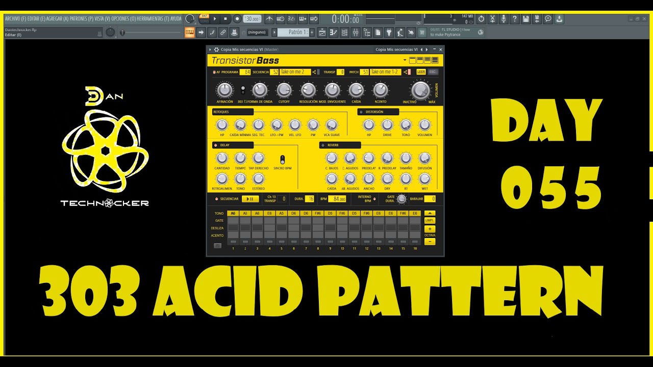 303 Acid melodic pattern Day 55 Jeff Mills - The bells #FlStudio24 ...