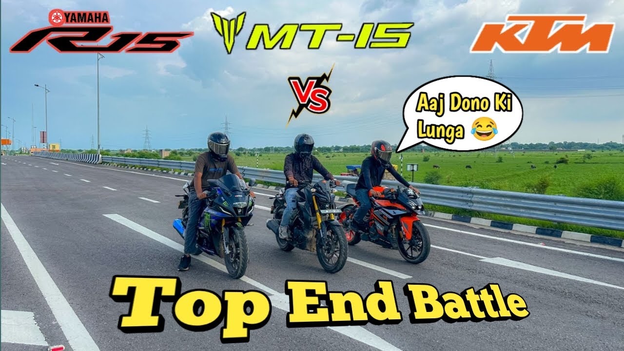 Yamaha R15 V4 VS KTM RC 200 2020 VS Yamaha MT-15 Drag Race | Top End ...