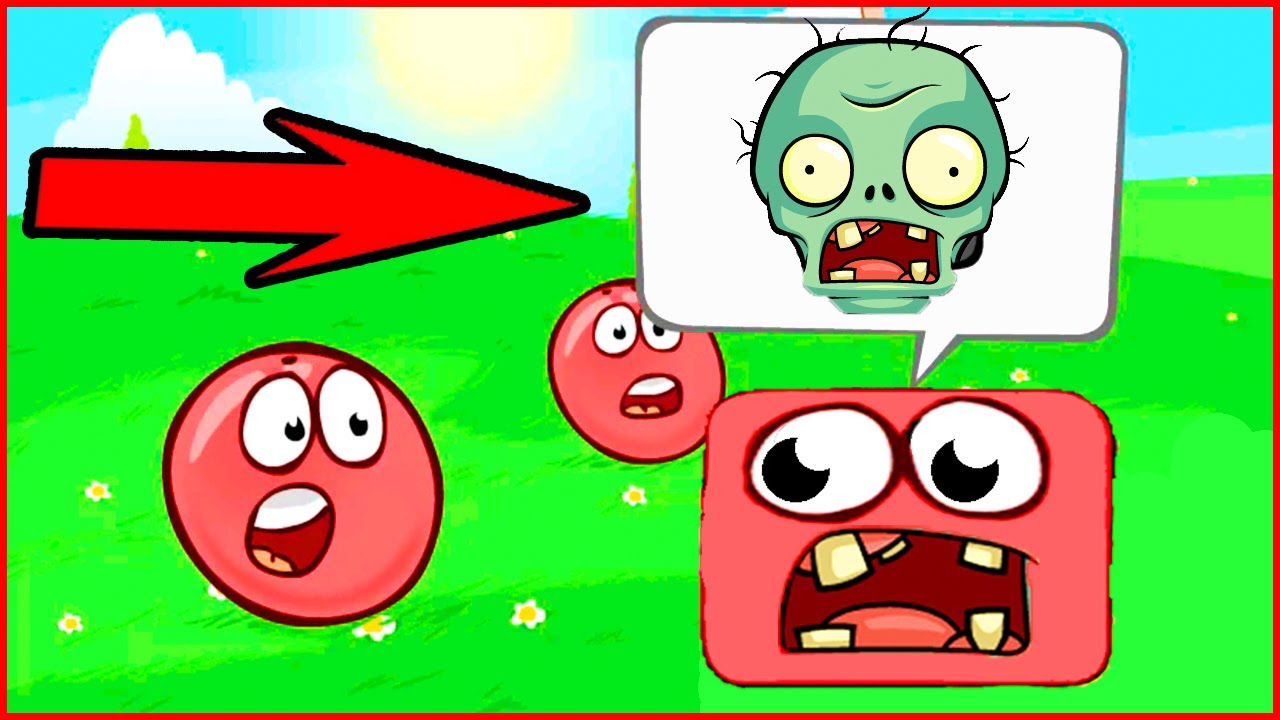red ball 4 with a mod for a plant VS zombie. Animated battle.красный ...