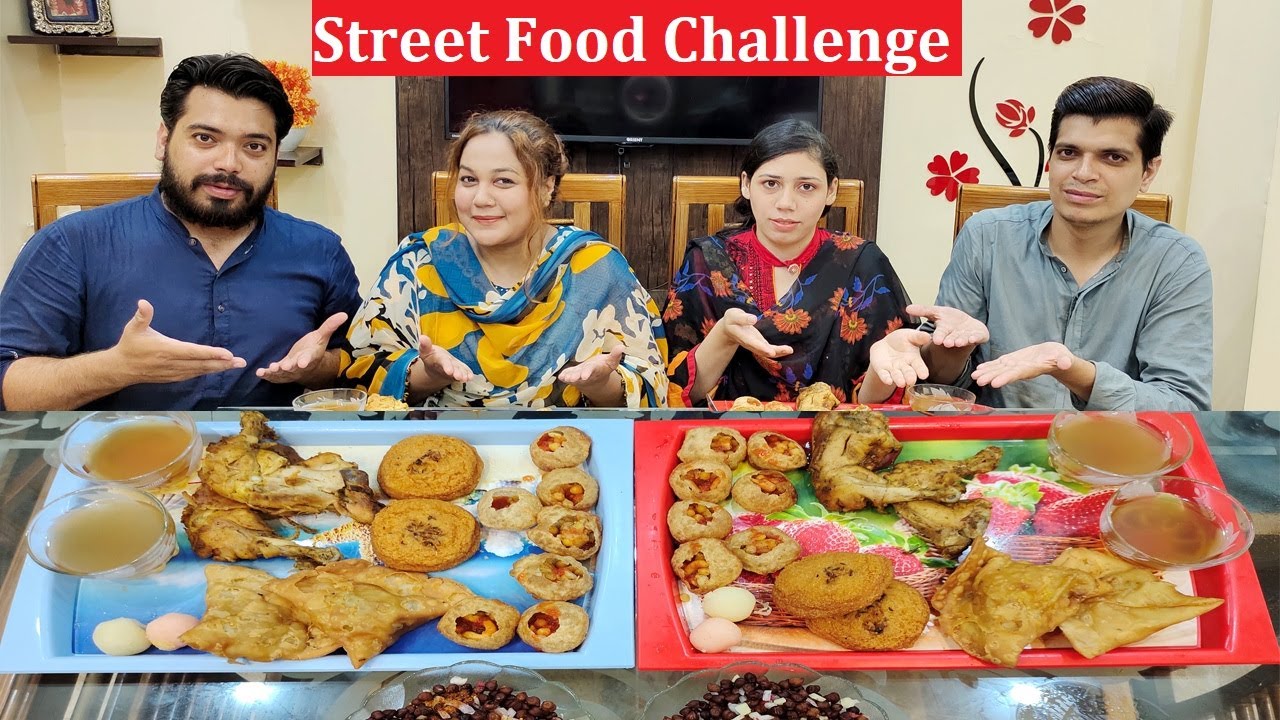 Pakistani Street Food Challenge😋 | Eating Competition🍗🥮🥤 | Couple ...