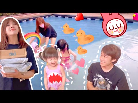 Ngày Đi Bơi Cùng Gia Đình, Hai Bà Nhỏ Cherry Và Kiwi Thích Dữ Lắm | Phương Min Official