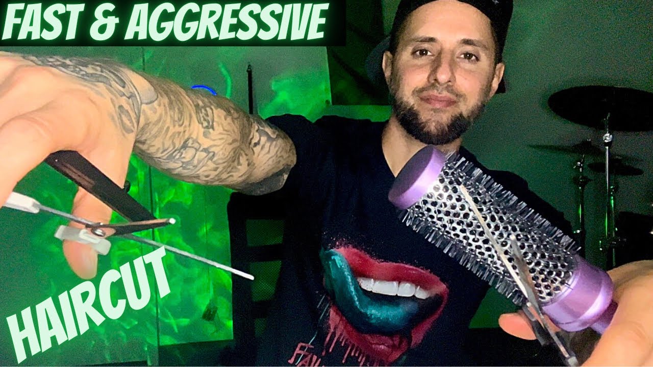 ASMR | Fast & Aggressive Haircut (RolePlay) Personal Attention. - YouTube