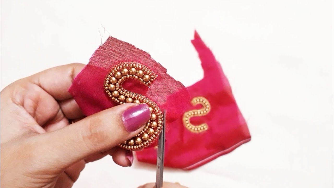 Aari Work Tutorial 100 | Bride and Groom Initial Latkan Making | Simply ...