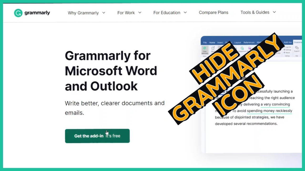 How to Hide Grammarly Icon from Web Browser Toolbar 2023? - YouTube
