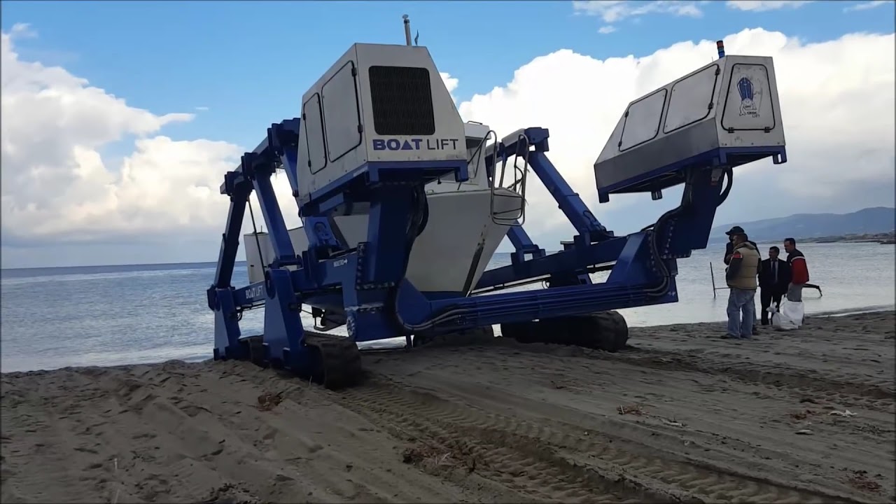 CROC LIFT - Amphibious boat trailer on tracks - YouTube