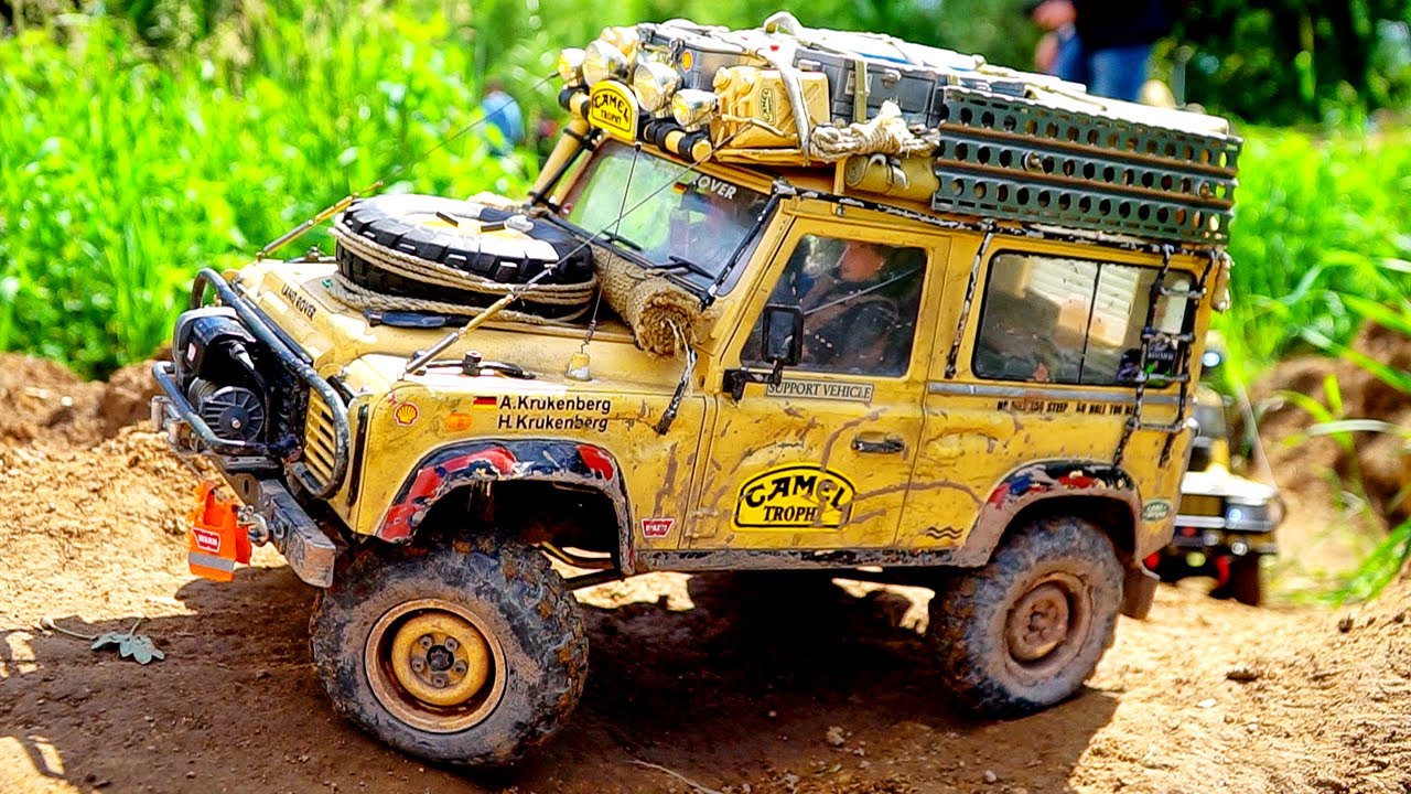 REALISTIC RC CRAWLER! CAMEL TROPHY LAND ROVER DEFENDER IN ACTION - YouTube