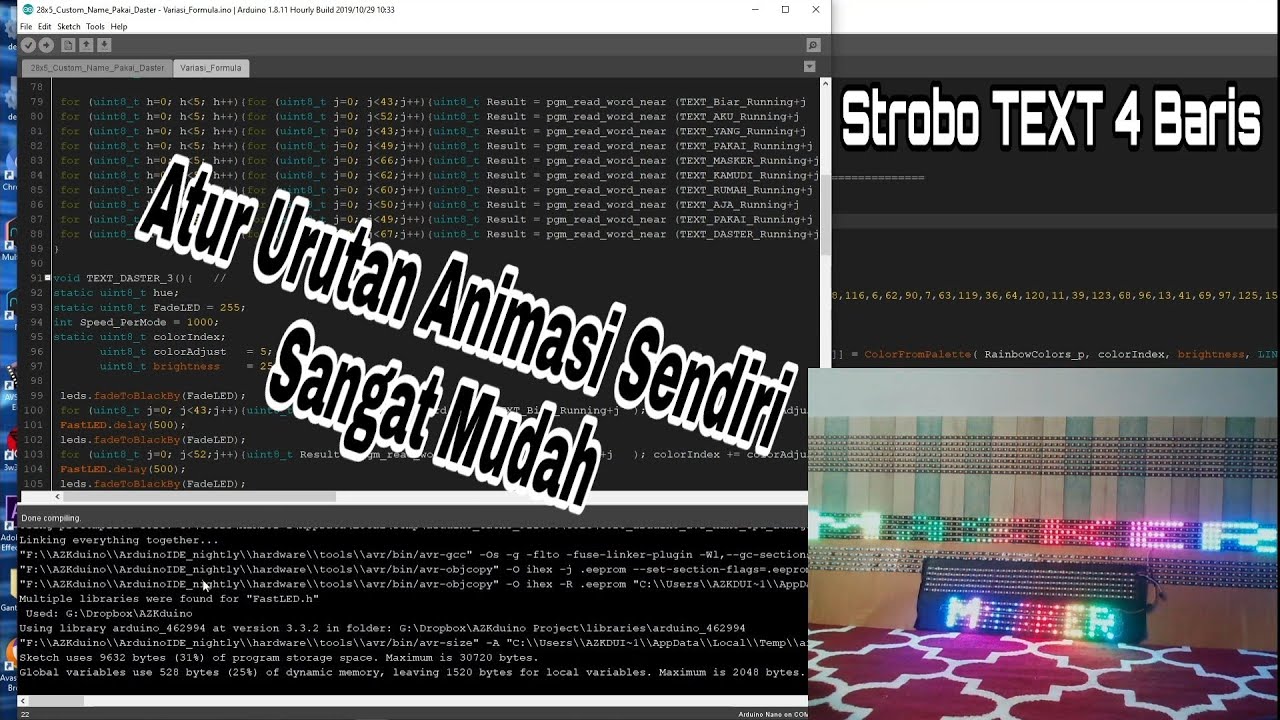 Cara Gabungkan Strobo TEXT 4 Baris / 5 baris Dan Cara Menyusun Ulang ...