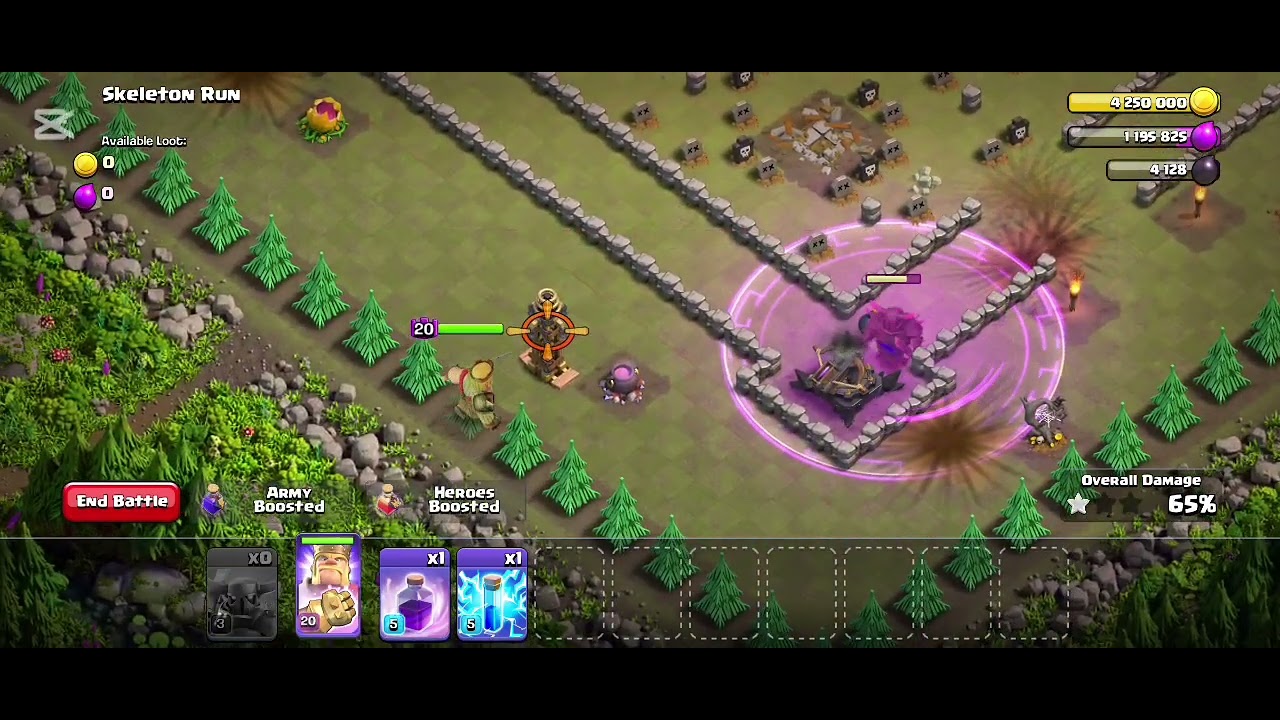 How to beat skeleton run as town hall 8 (clash of clans) - YouTube