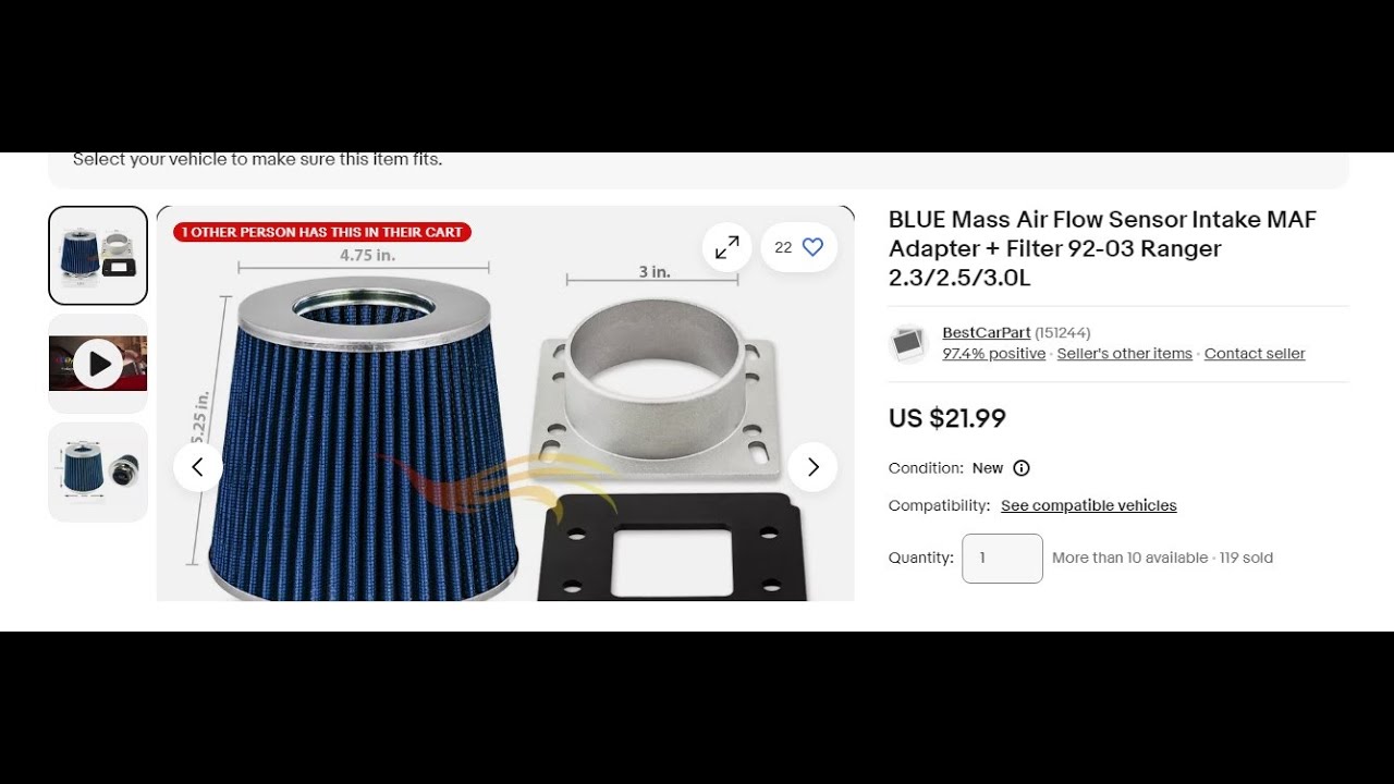 1992-2011 Ford Ranger High Flow Air intake install. - YouTube