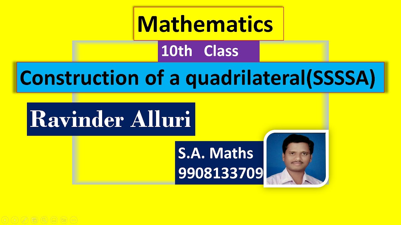 Construction of a quadrilateral(SSSSA) - YouTube