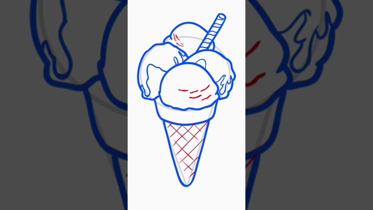 Easy Ice Cream Drawing Step By Step - YouTube