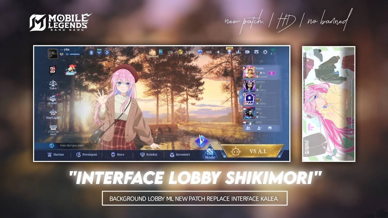 SCRIPT INTERFACE LOBBY ML SHIKIMORI | NEW PATCH | MOBILE LEGENDS - YouTube