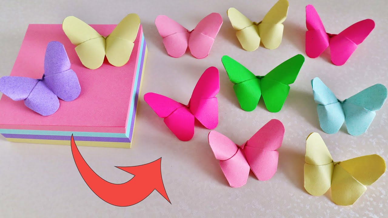 🦋 Paper Butterfly 🦋 How to make a paper butterfly in 2 minutes - YouTube