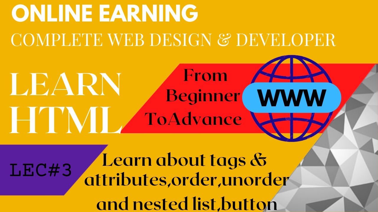 Learn Html Lec 3web Design And Development Ful Statag Linkorderunorder And Nested List 0889