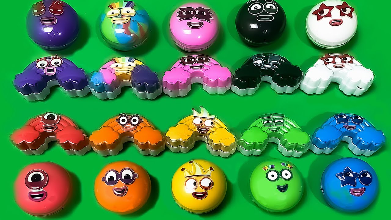 Numberblocks - Looking RainBow CLAY with Clouds & Round Box ! Relaxing ...