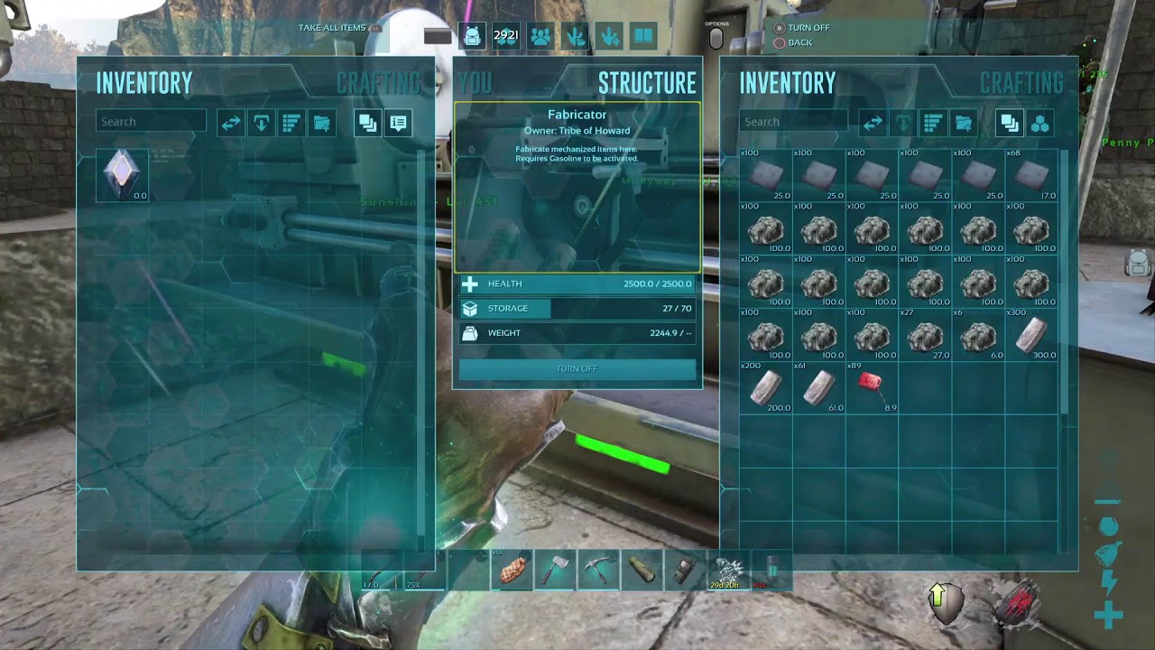 Ark SE, building ascended Chainsaw and saddle... - YouTube