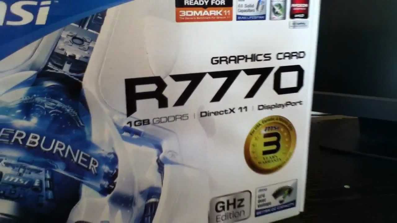 MSI R7770 Ghz Edition Graphics Card Unboxing - YouTube