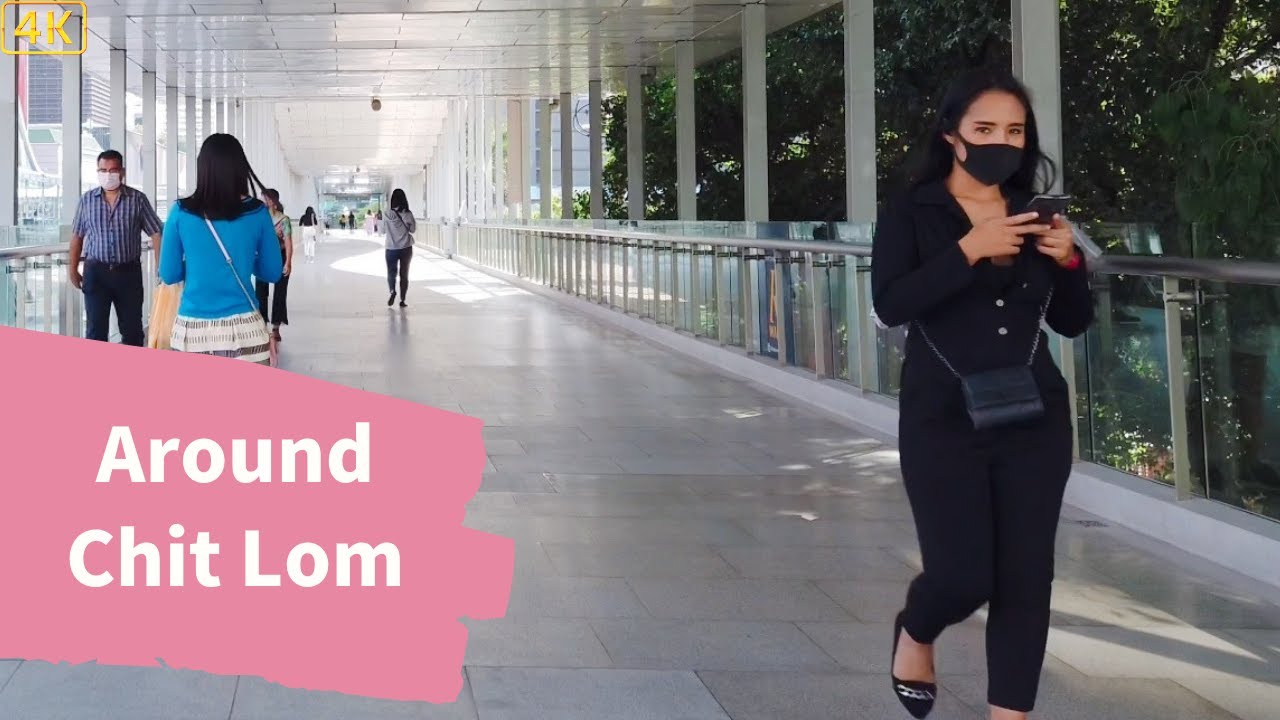 Walking to Chit Lom Station BTS pass through Central world Platinum ...