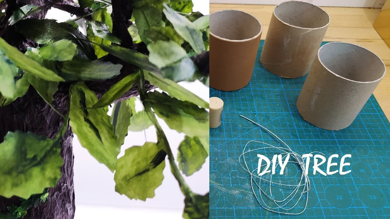 cómo hacer un árbol de cartón y papel grande y fácil DIY - YouTube