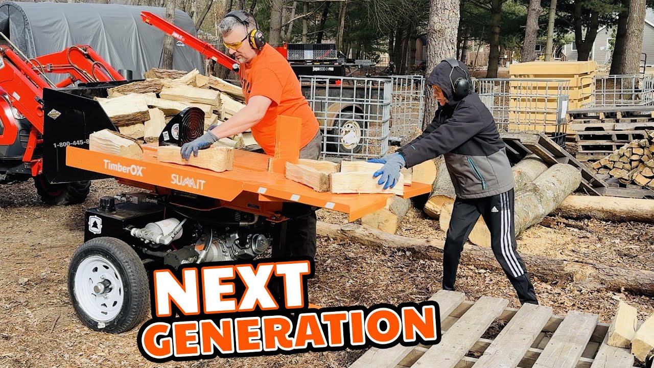 Teach Them Young - Father-Son Firewood Split & Stack Session - YouTube