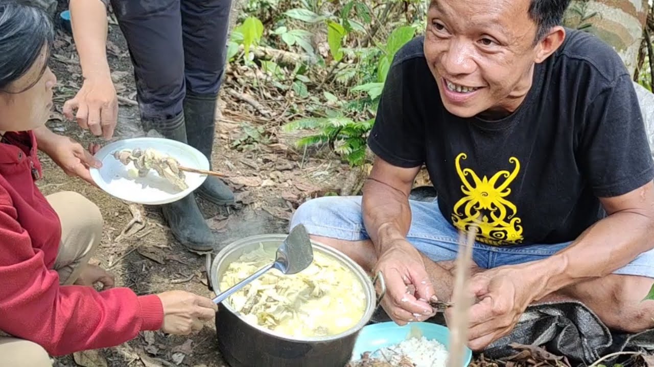 Tradisi Menanam Padi suku Dayak siang Desa Saruhung || Makan bersama ...