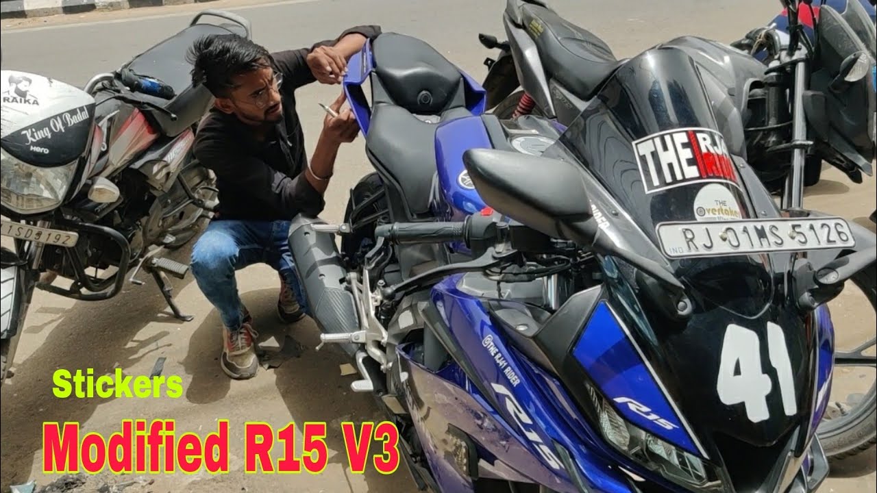 R15 v3 Modification And Stickering The Rj41 Rider ️ ll # ...